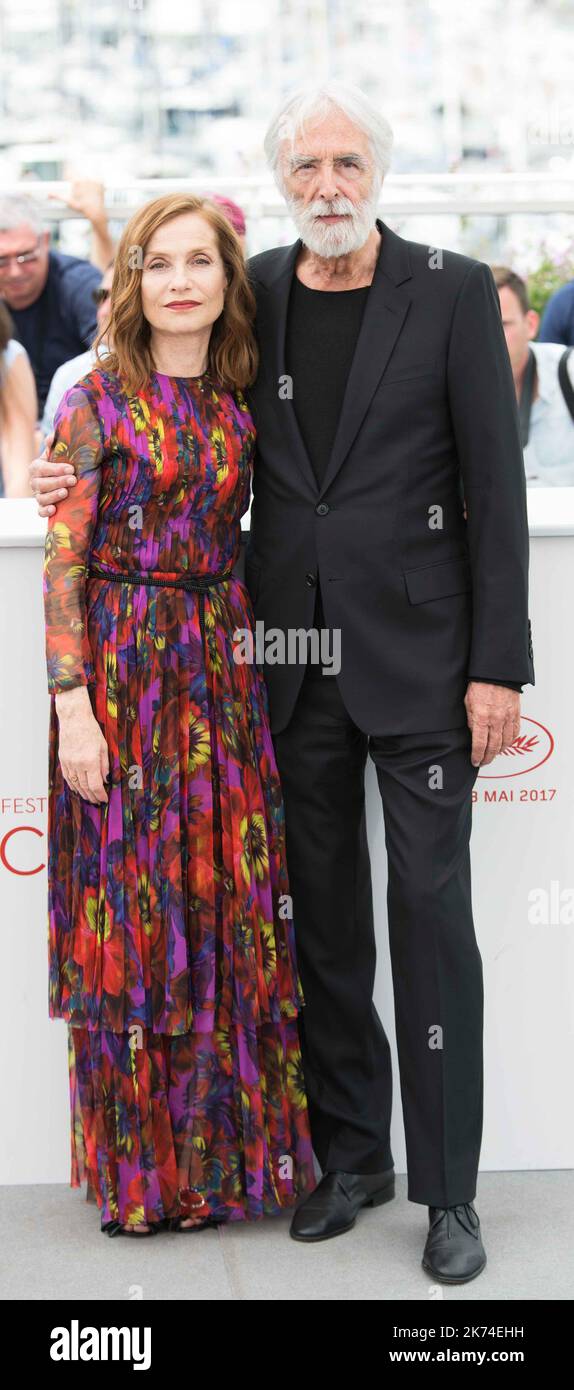 Actress Isabelle Huppert and director Michael Haneke poses during the ...