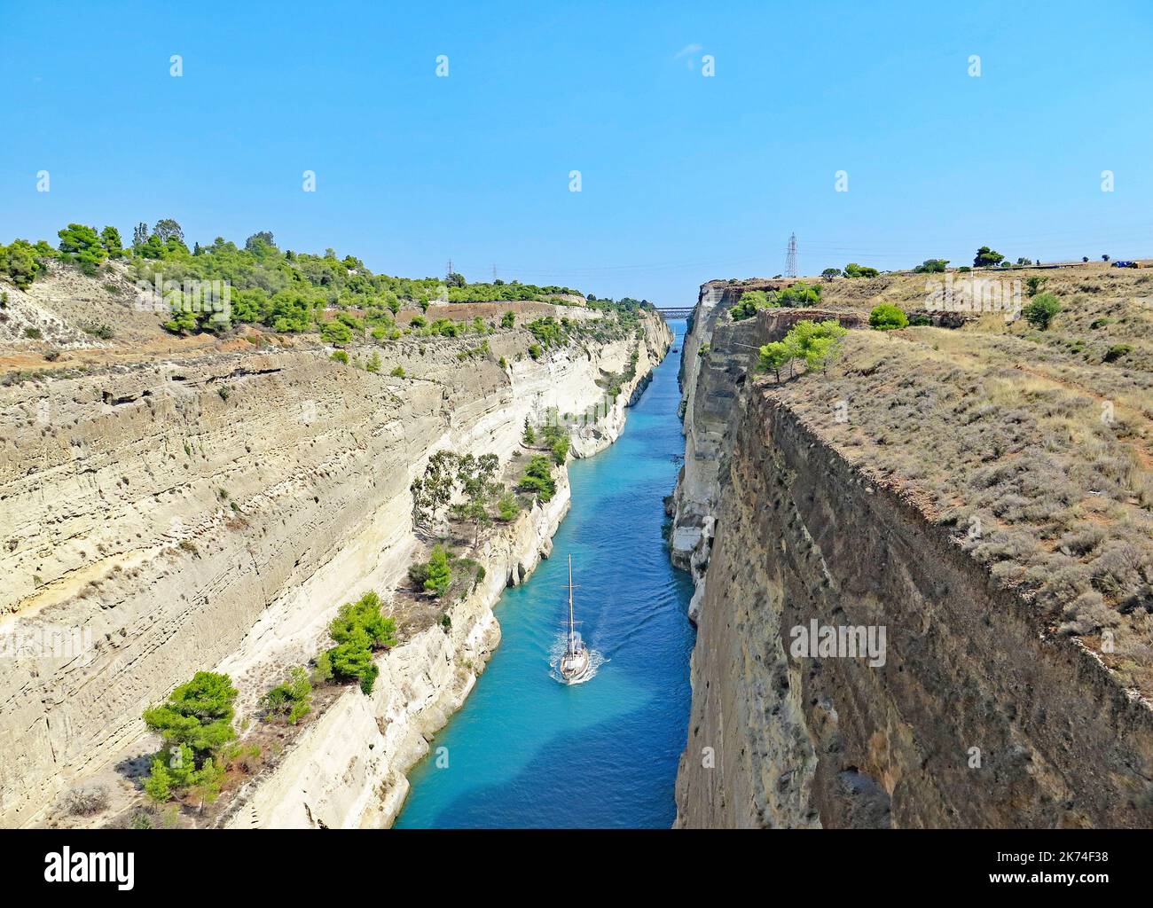 Corinth Canal in Ionian Islands, Greece, Europe Stock Photo - Alamy