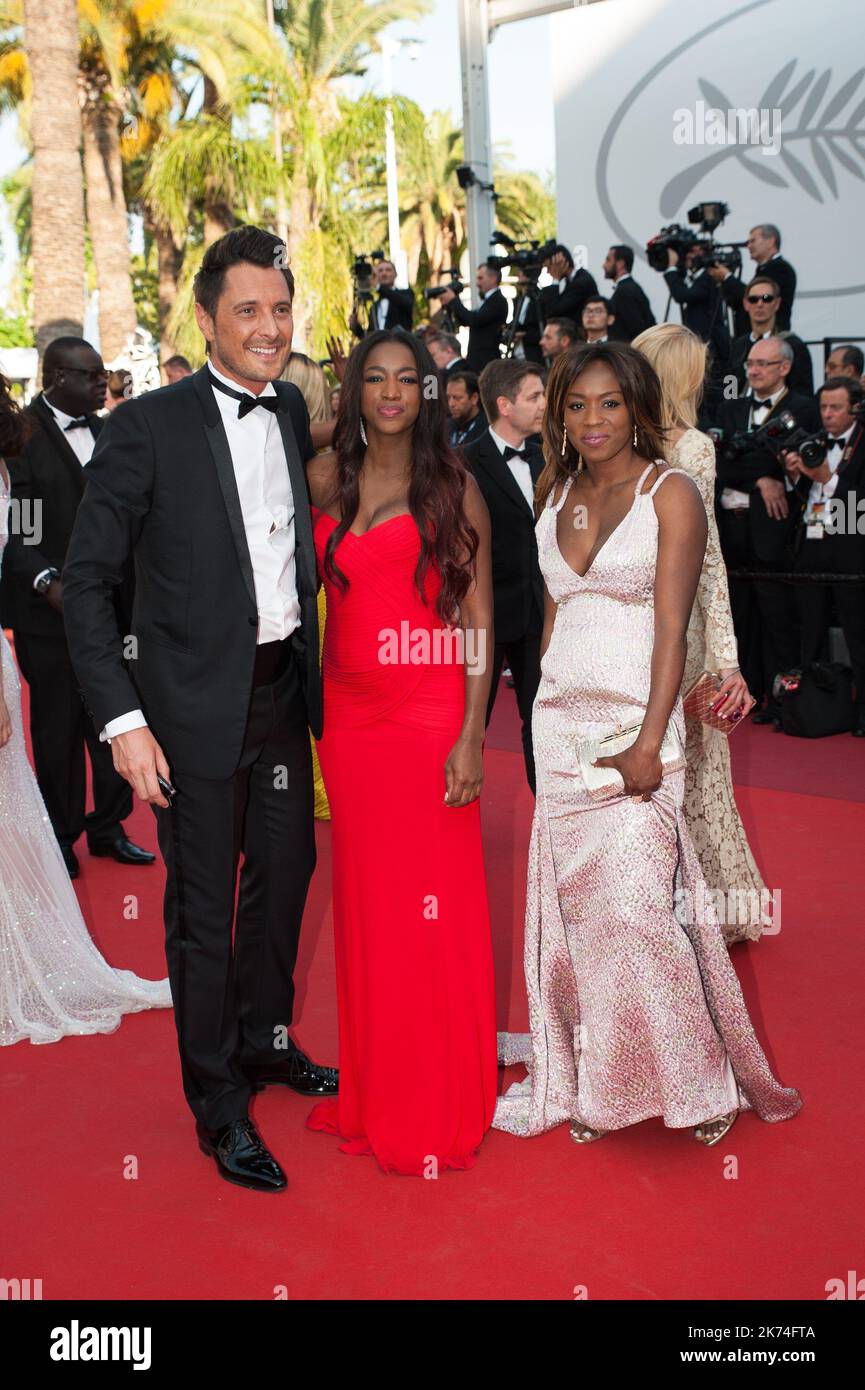Hapsatou Sy and Vincent Cerutti arrive on the red carpet before the ...