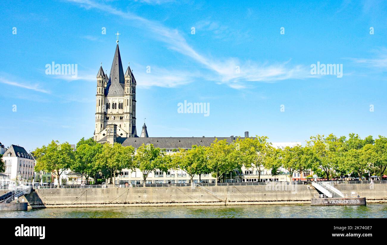 Overview of Cologne bridges with its cathedral in Germany, Europe Stock ...