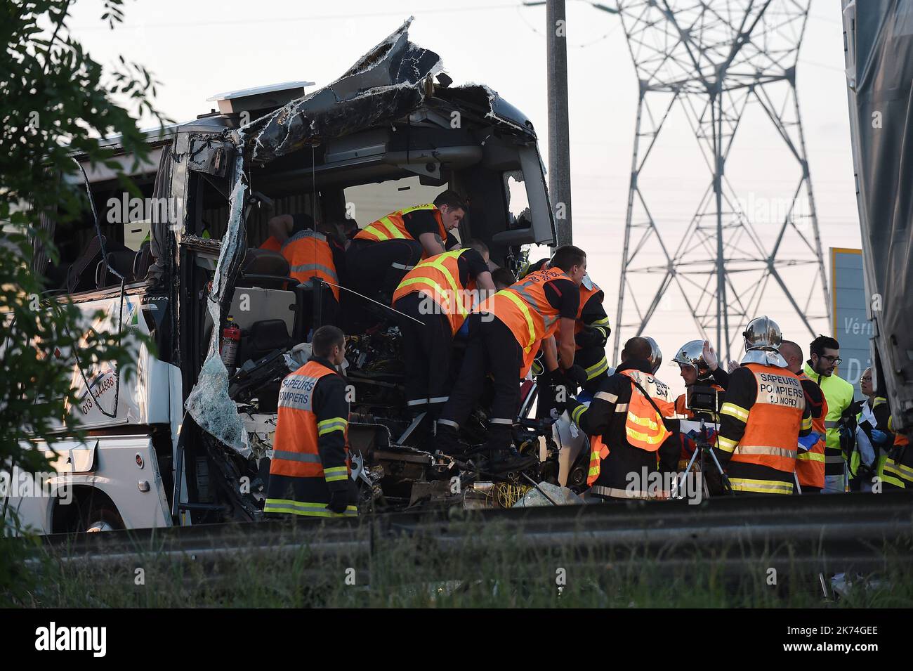 serious accident on A16 high speed motorway between Dutch school bus ...