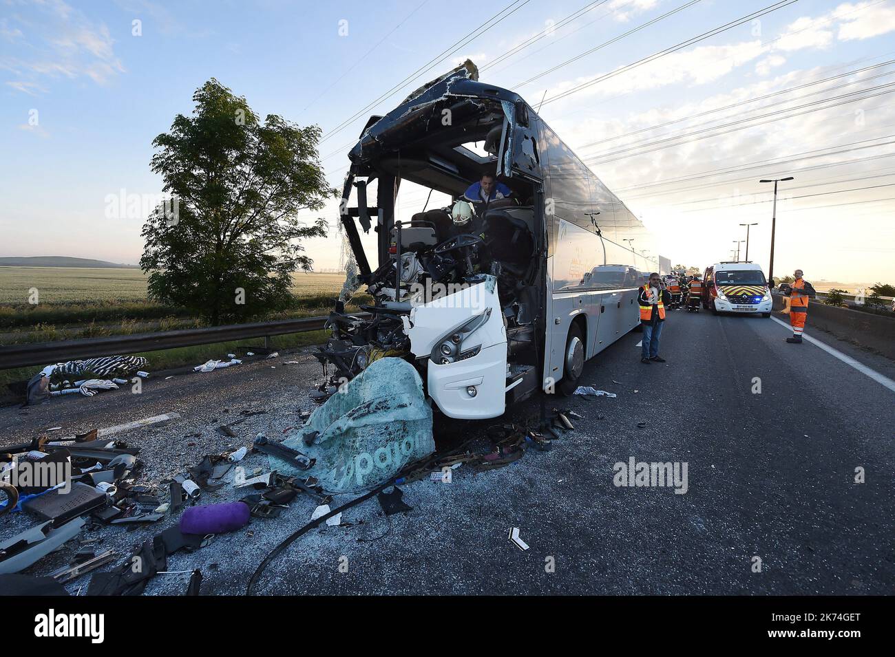 serious accident on A16 high speed motorway between Dutch school bus ...