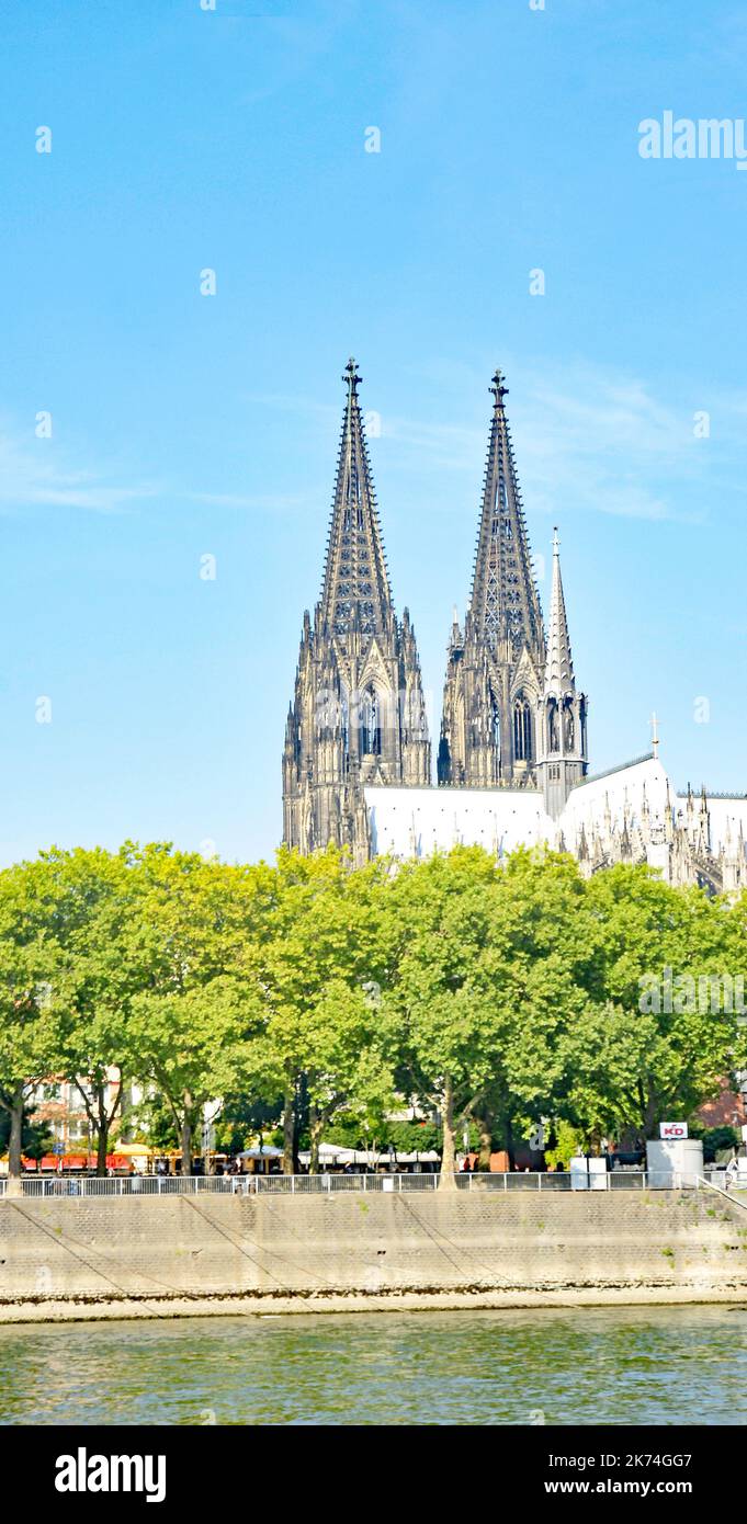 Overview of Cologne bridges with its cathedral in Germany, Europe Stock ...