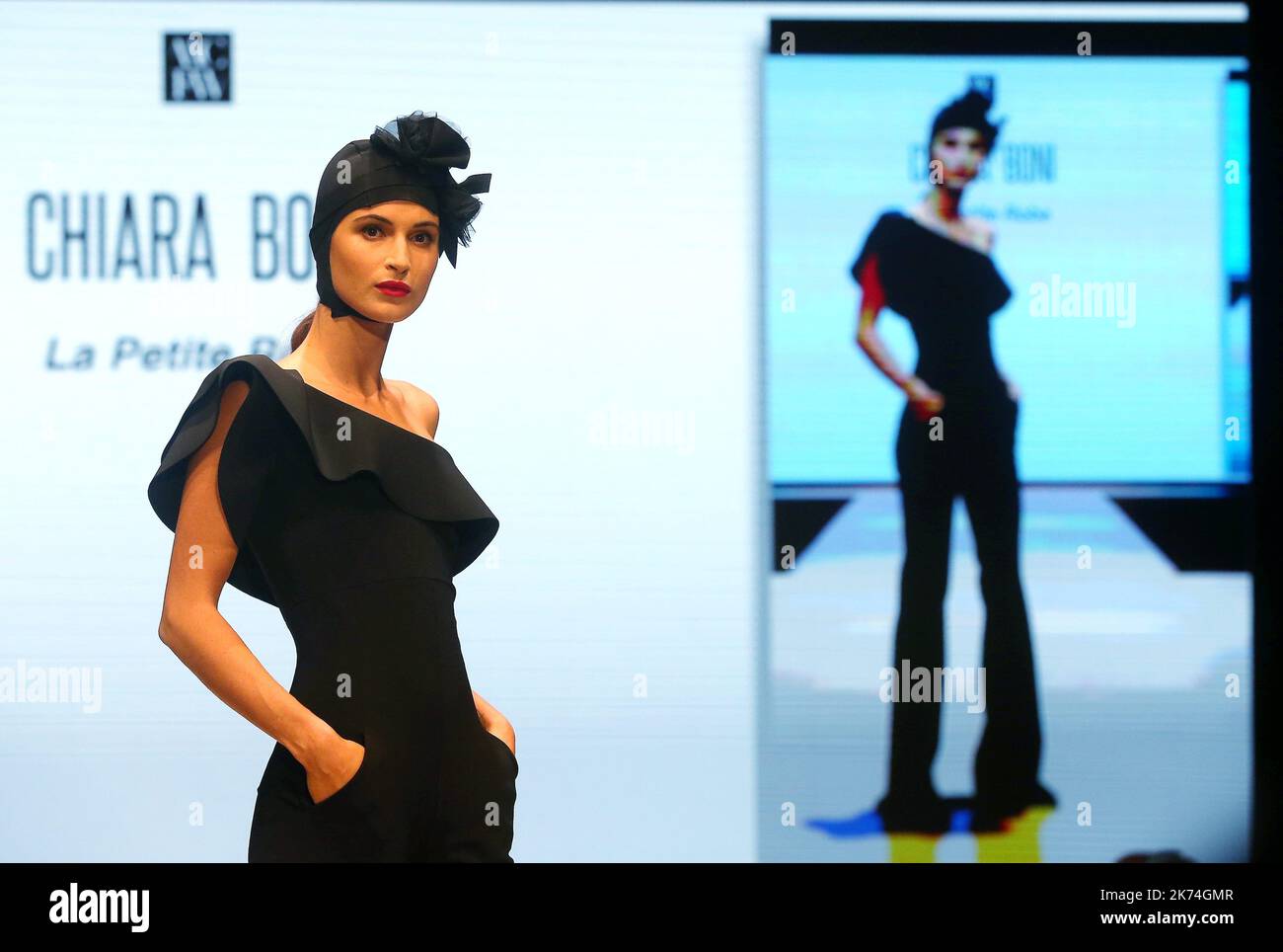 Models on the catwalk during Chiara Boni La Petite Robe Catwalk, part ...