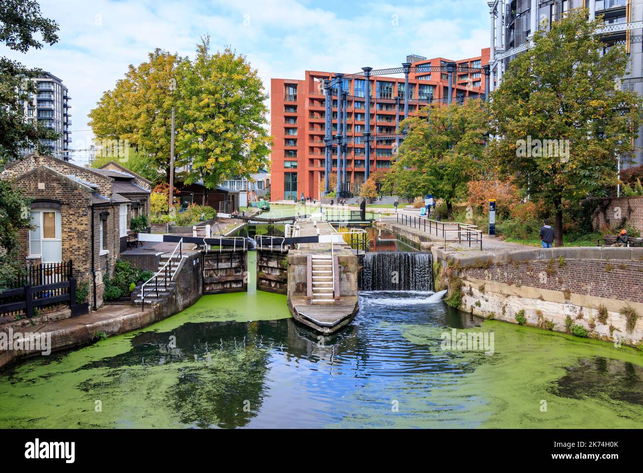 St Pancras Lock on Regents Canal, King's Cross, London, UK Stock Photo ...