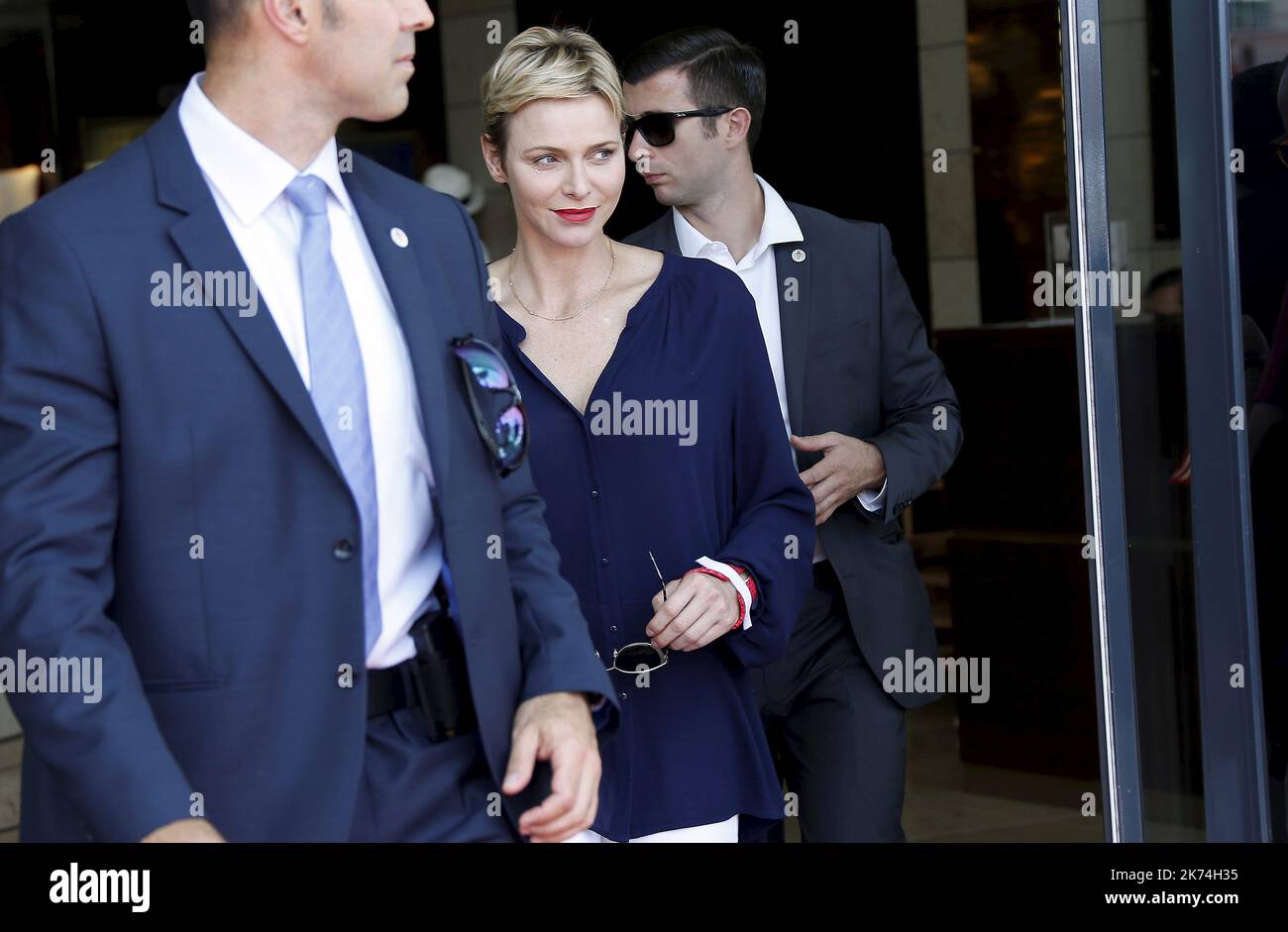 Princess Charlene arrives at Monaco Yacht Club Stock Photo - Alamy