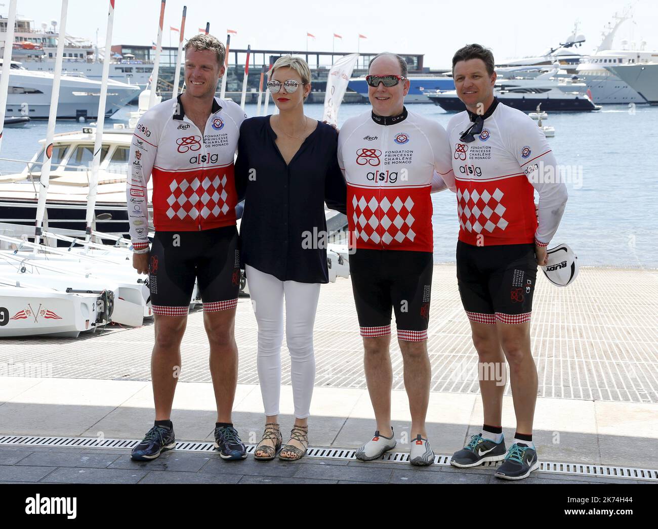 Princesse Charlène with Gareth Wittstock et Terrence Parkin during the ...