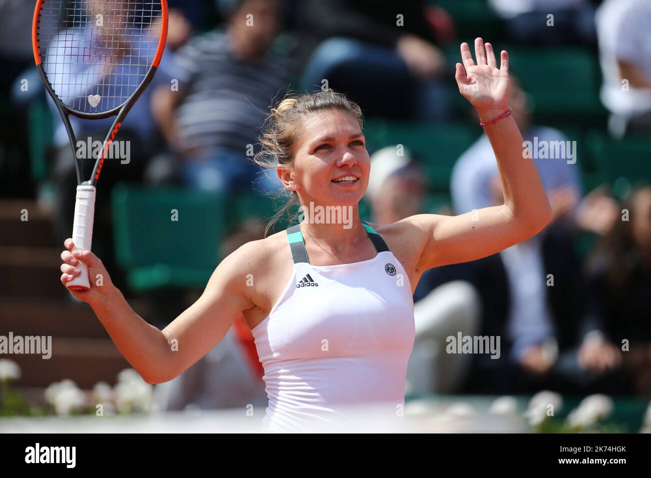 SIMONA HALEP (EN BLANC) vs ELINA SVITOLINA during the Quater-Final ...