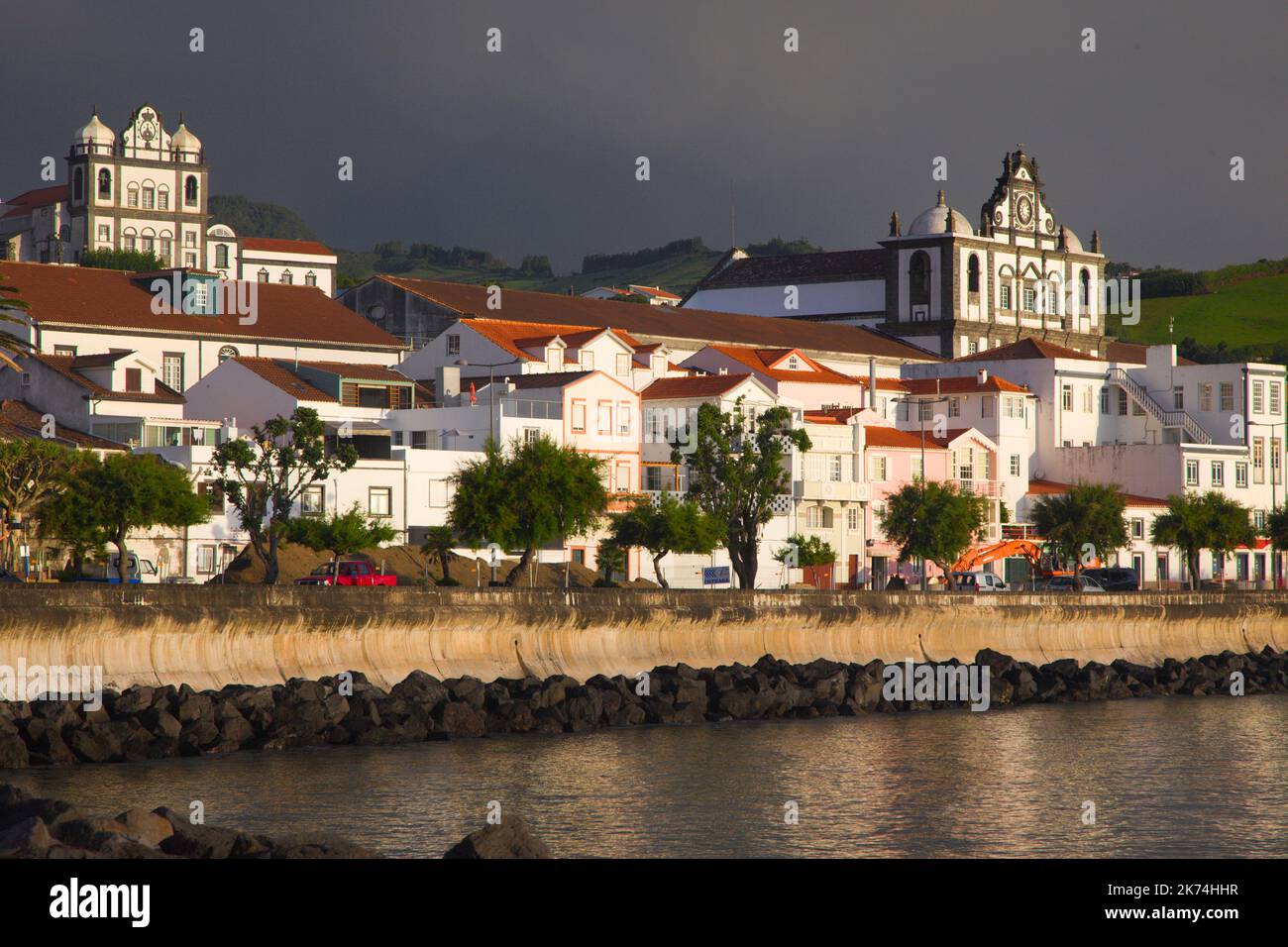 Portugal, Azores, Faial Island, Horta, skyline, general view Stock ...