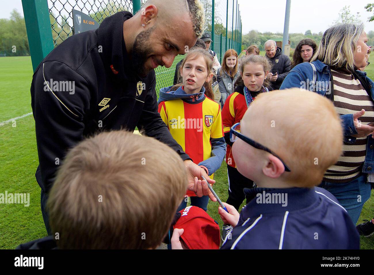 Public training session of the Racing club of Lens, at the Technical ...