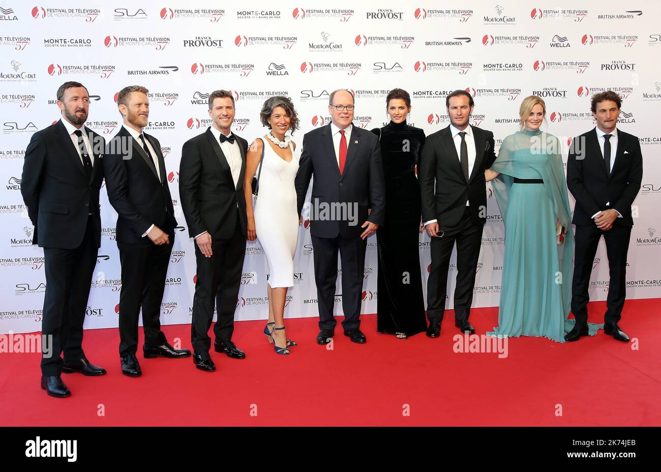 Prince Albert II of Monaco with the cast of Absentia arriving for the ...