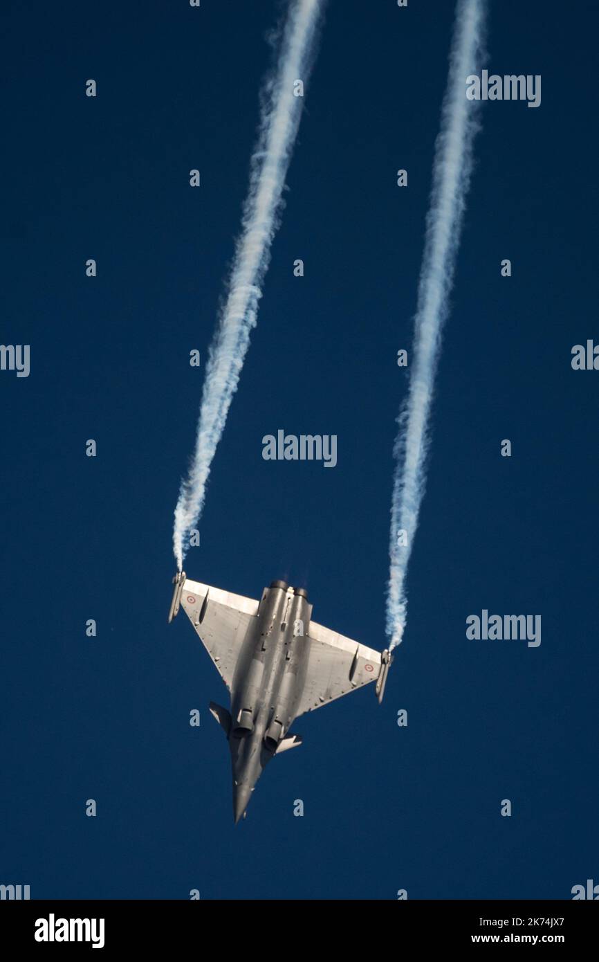 Flight Demonstration , Paris Air Show 2017 during the visit of Emmanuel ...