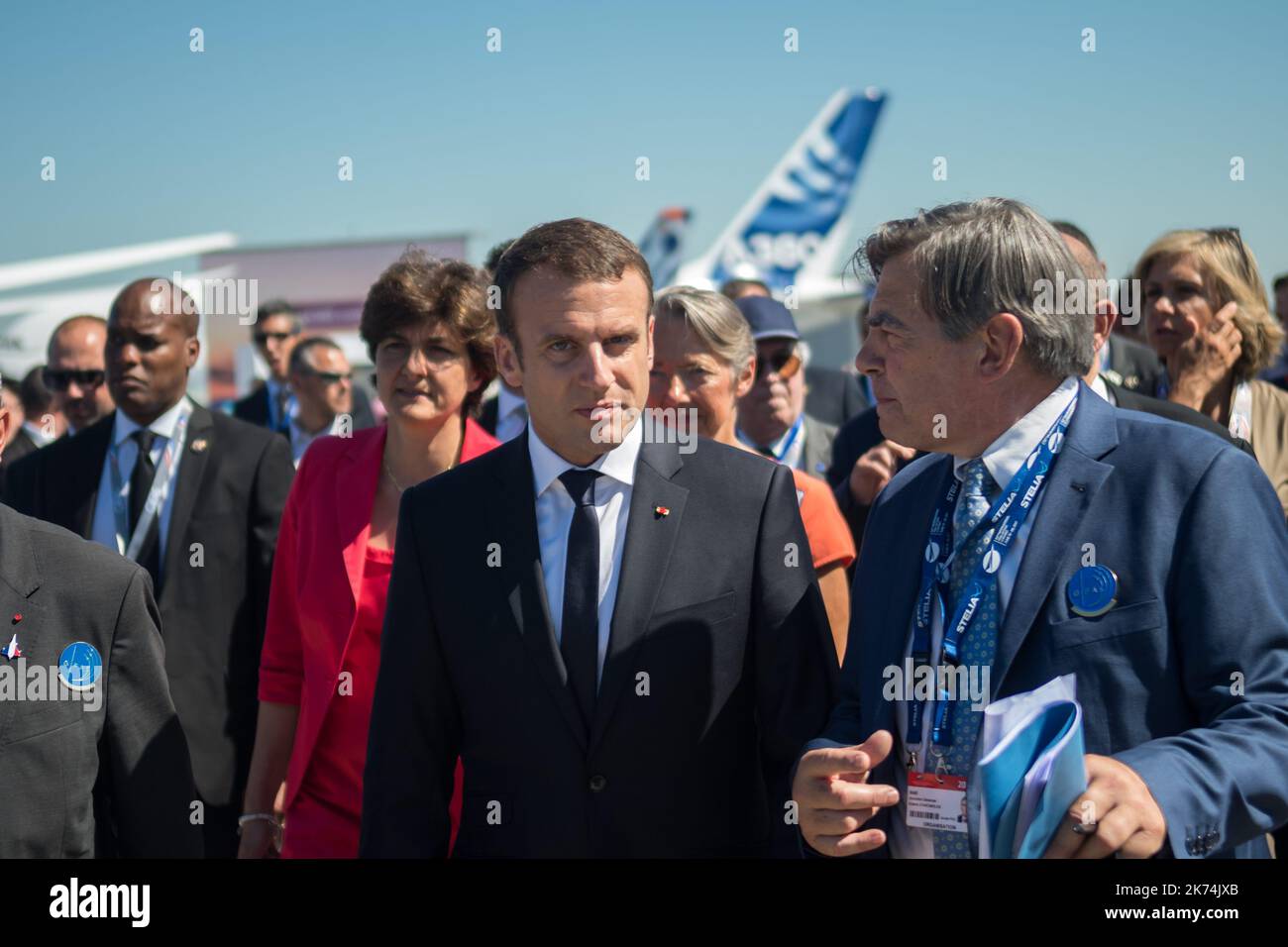Flight Demonstration , Paris Air Show 2017 during the visit of Emmanuel ...