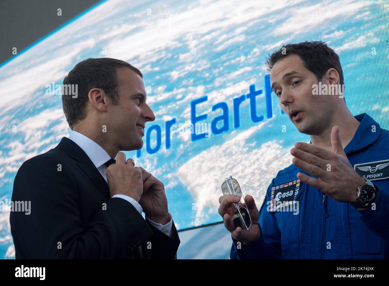 Flight Demonstration , Paris Air Show 2017 during the visit of Emmanuel ...