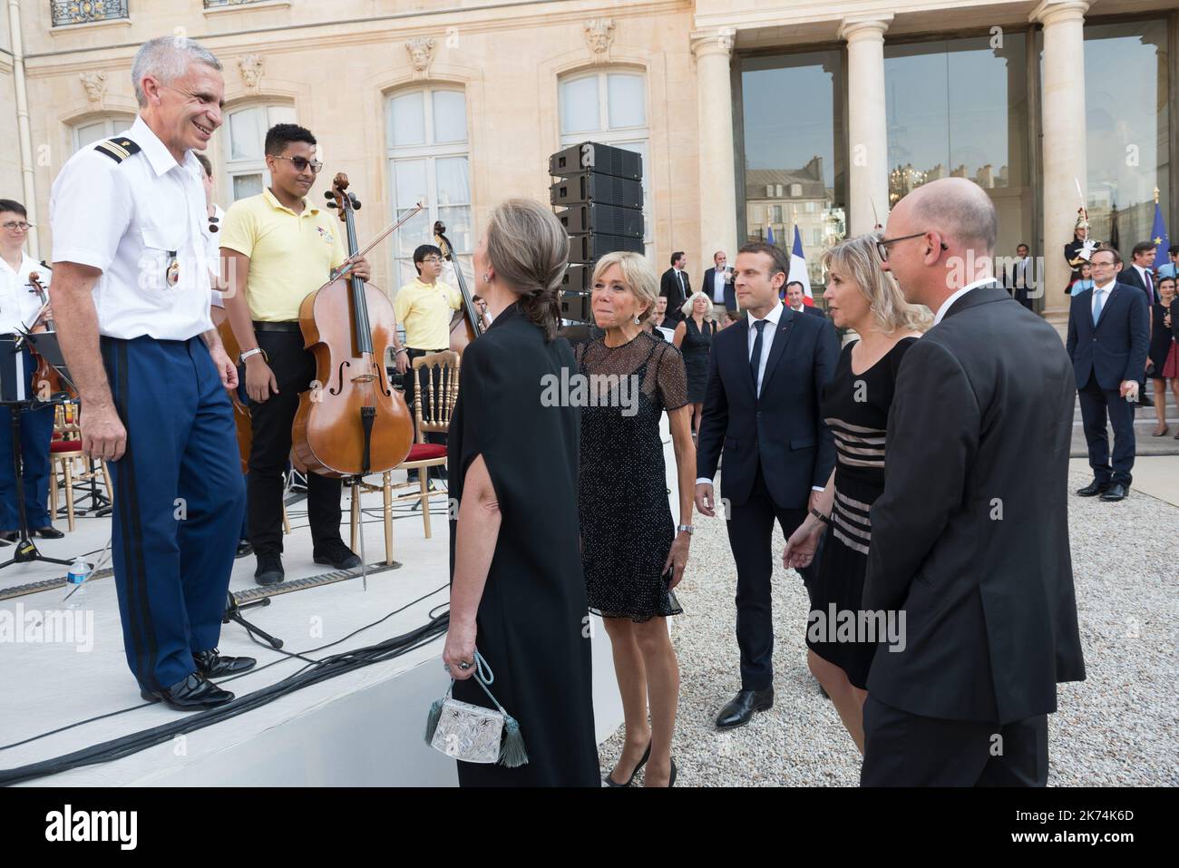 Maria Clemencia Rodriguez de Santos, Brigitte Macron and Emmanuel ...