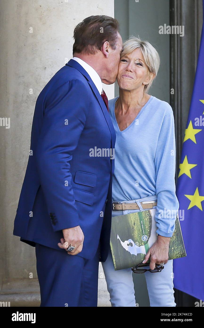 French First Lady Brigitte Macron receives the Former California ...