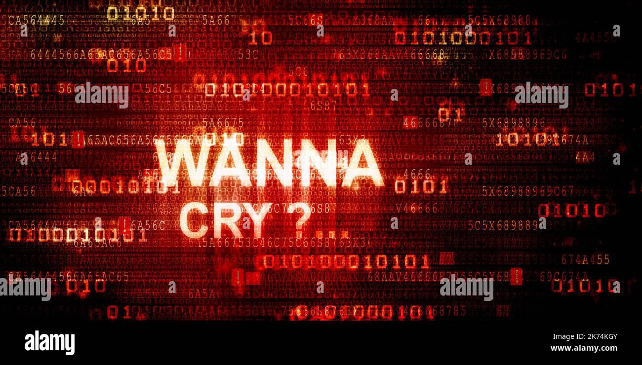 2d illustration wanna cry background Stock Photo - Alamy