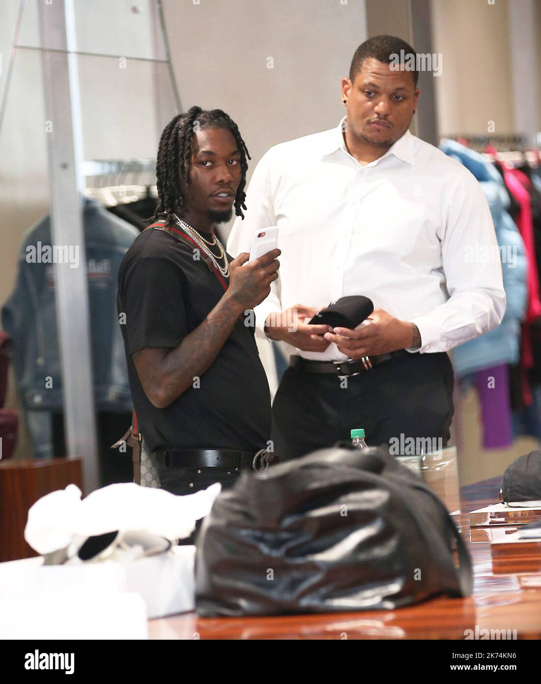 Offset from Migos music group shops at Rodeo drive store Ballenciaga in ...