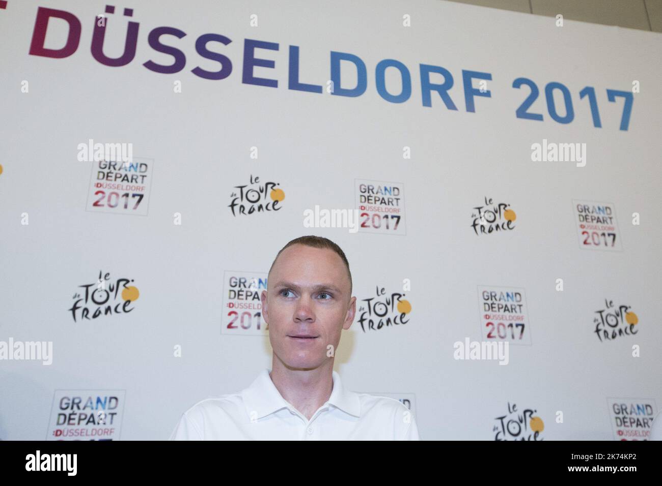 Chris Froome during a Tour de France 2017 press conference held in ...