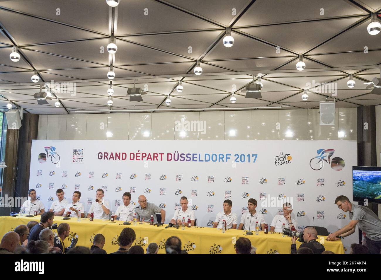 Chris Froome during a Tour de France 2017 press conference held in ...