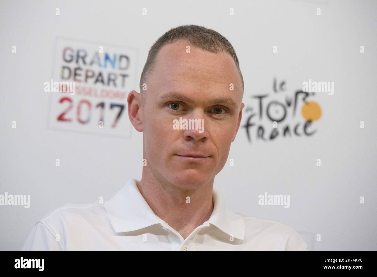 Chris Froome during a Tour de France 2017 press conference held in ...