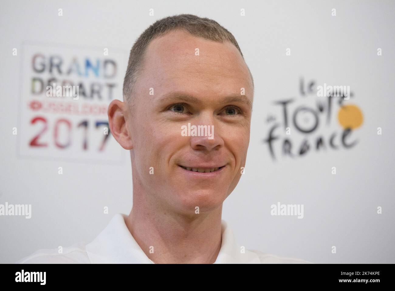 Chris Froome during a Tour de France 2017 press conference held in ...