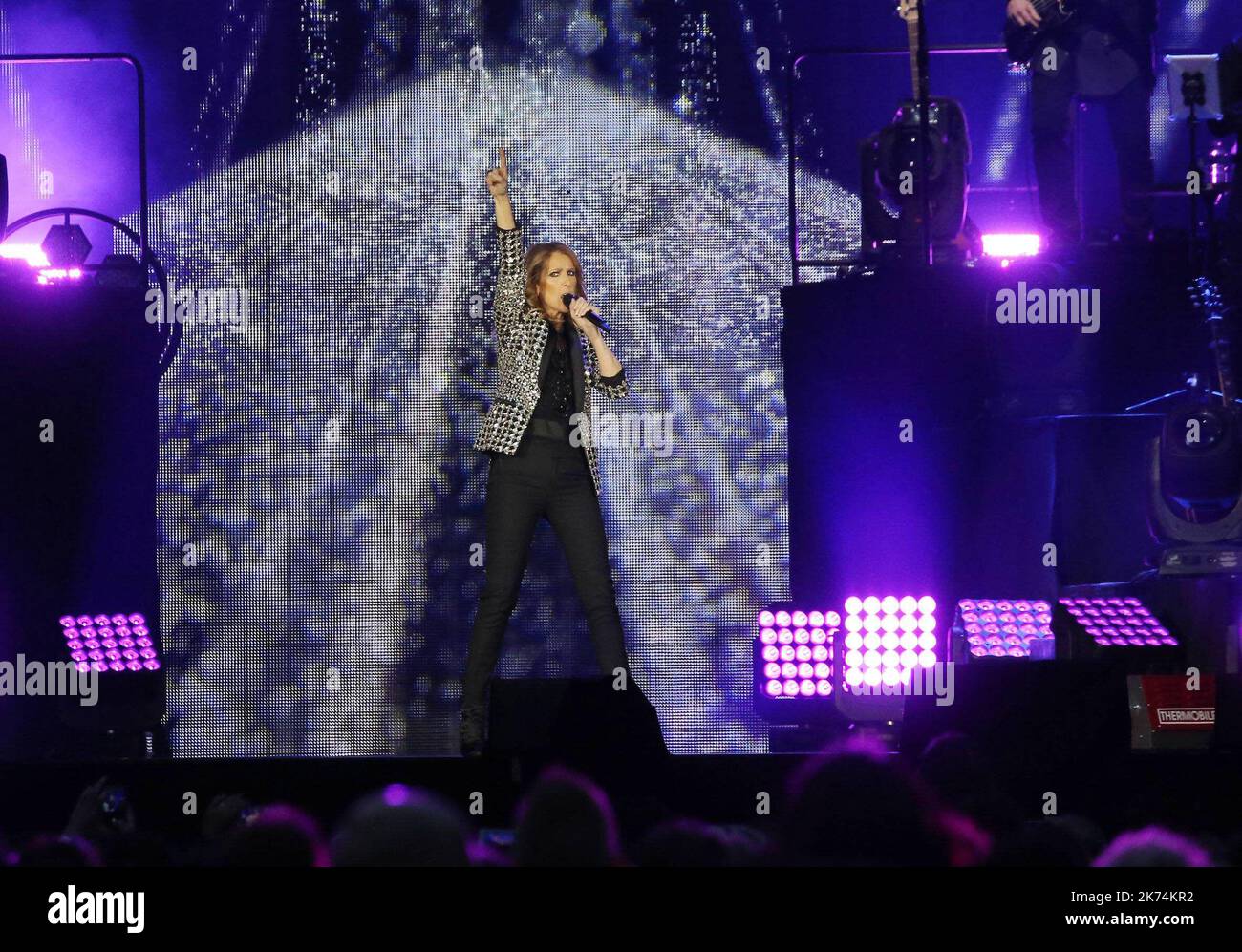 Canadian singer Celine Dion performs live in concert in Paris, France ...