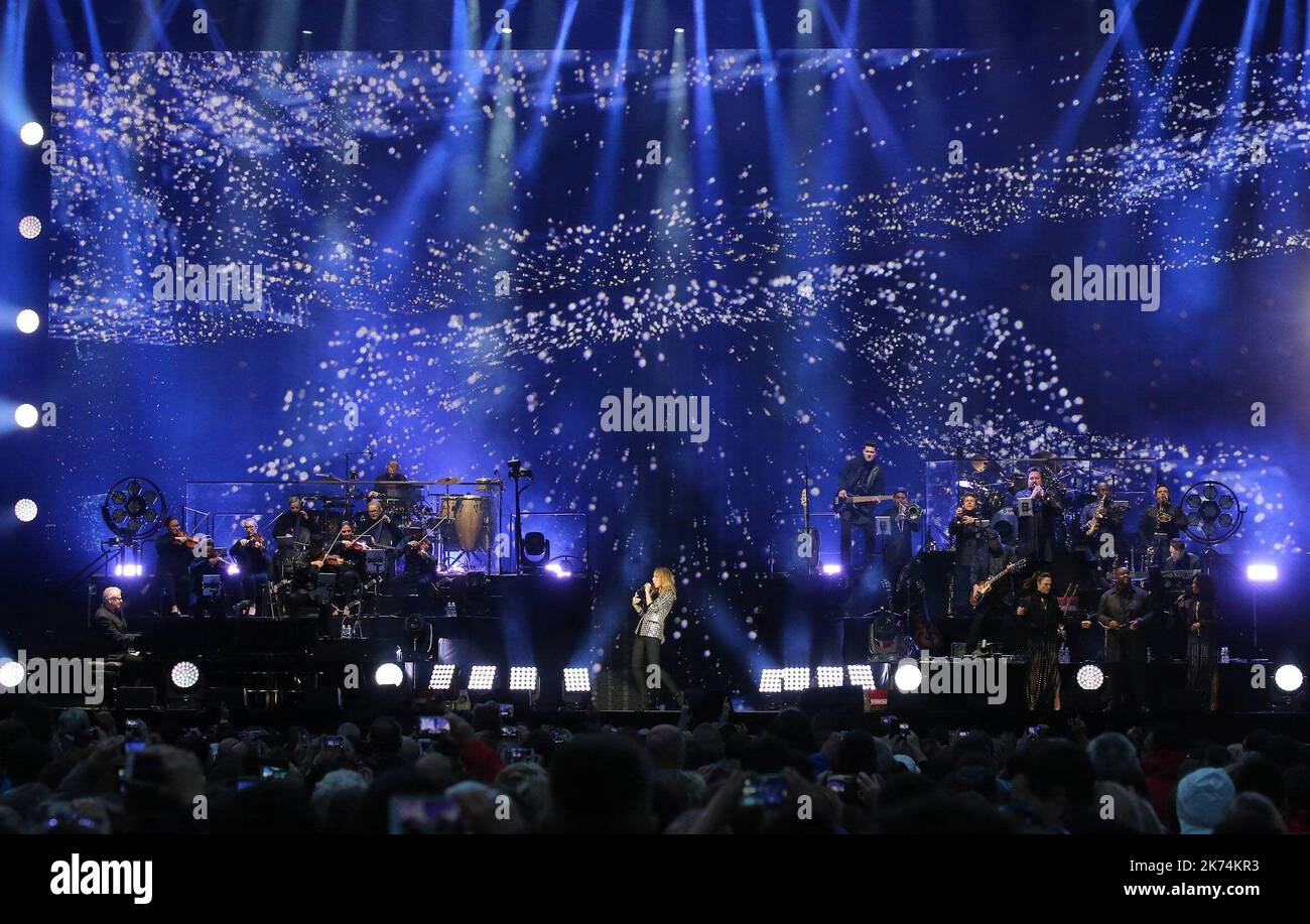 Canadian singer Celine Dion performs live in concert in Paris, France ...