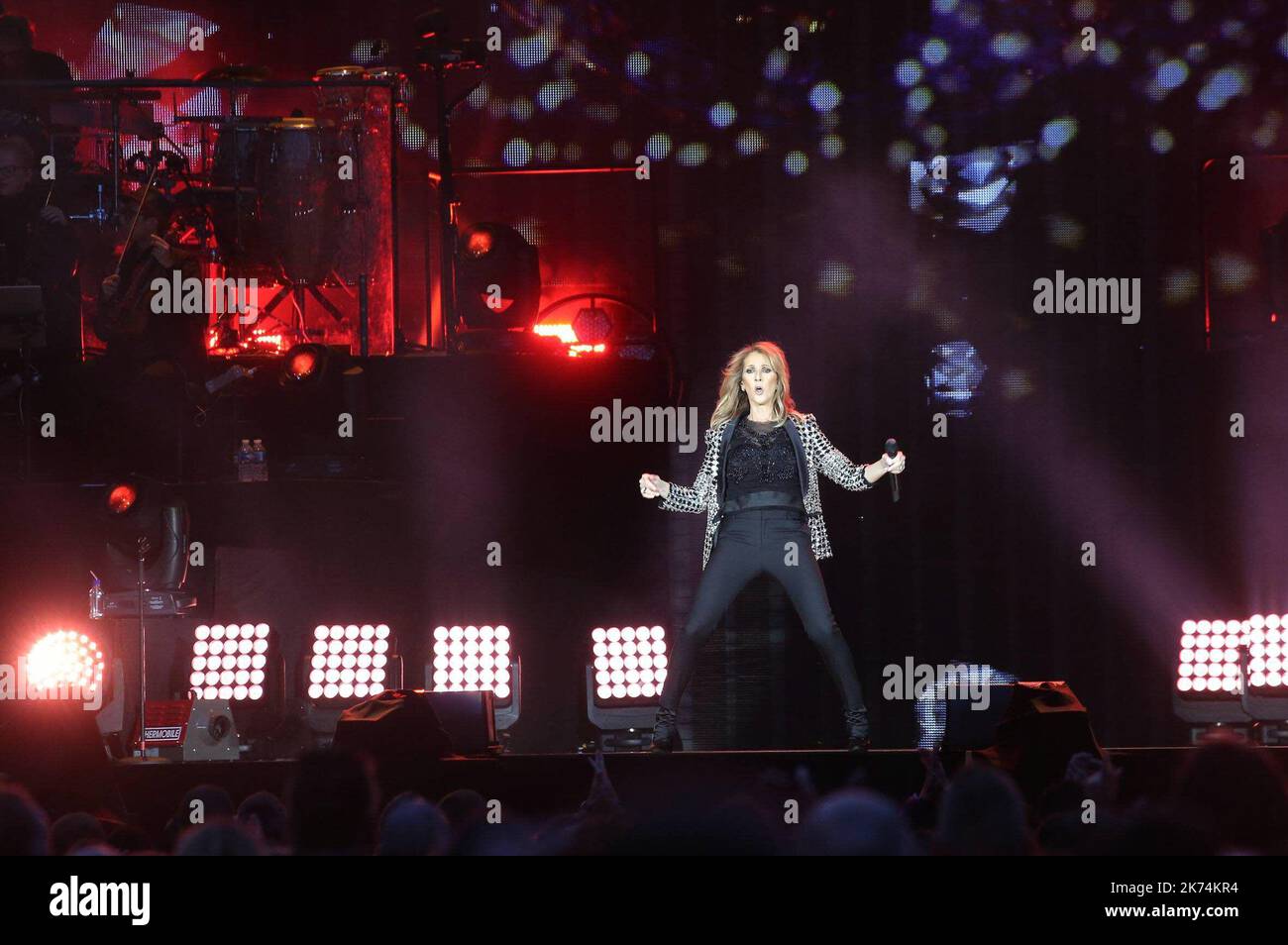 Canadian singer Celine Dion performs live in concert in Paris, France ...
