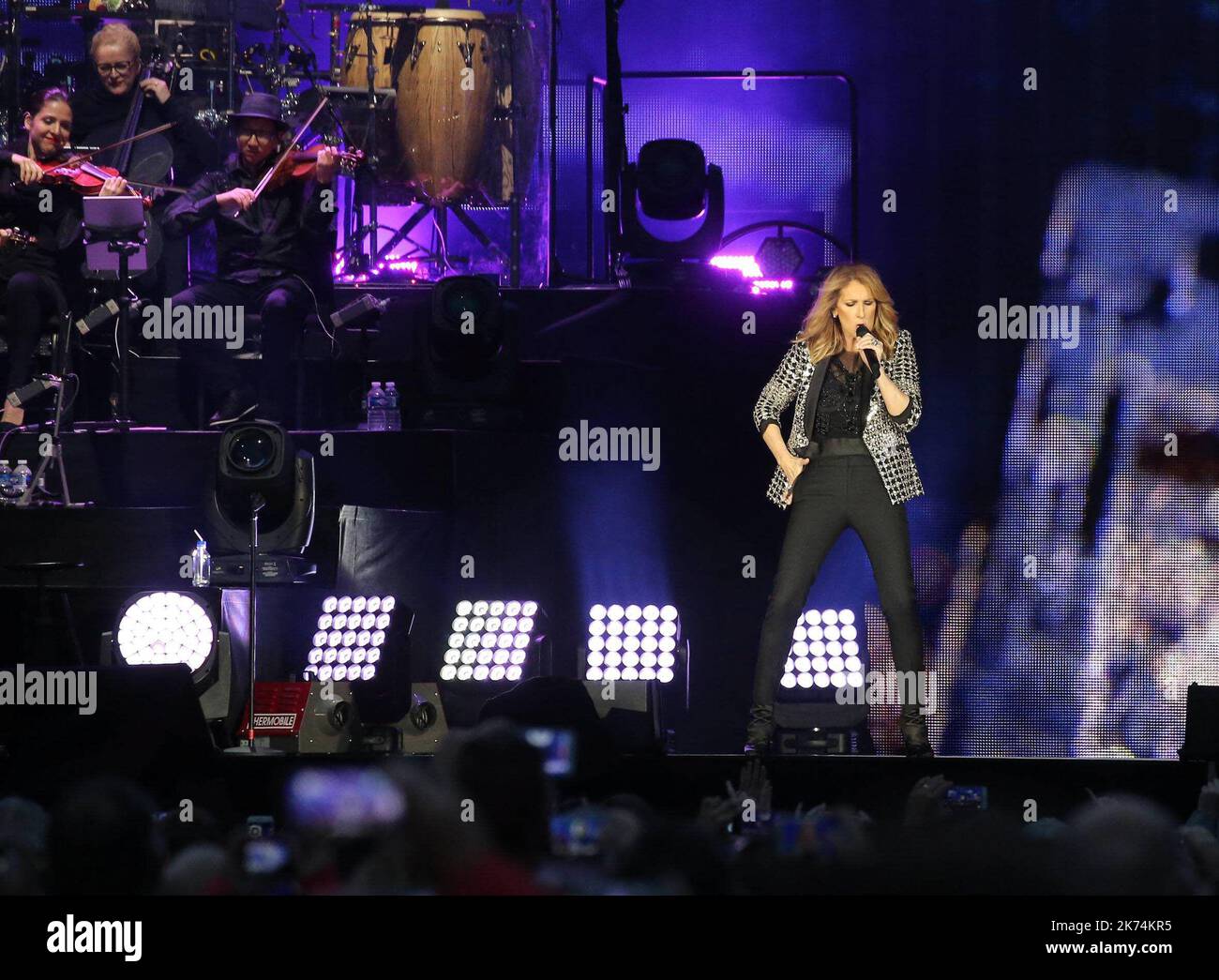 Canadian singer Celine Dion performs live in concert in Paris, France ...