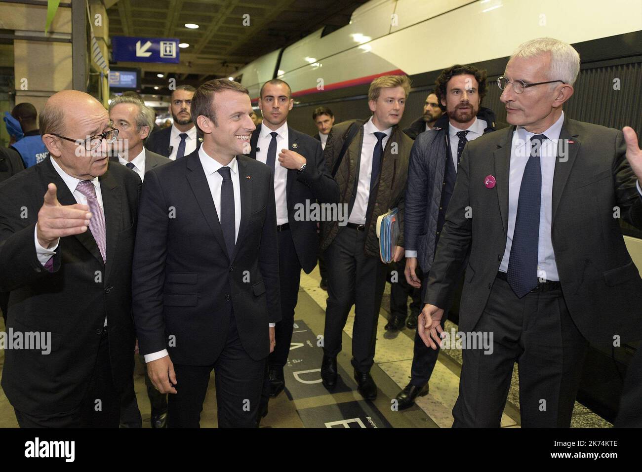 Inauguration of the high speed train for french brittany by president ...