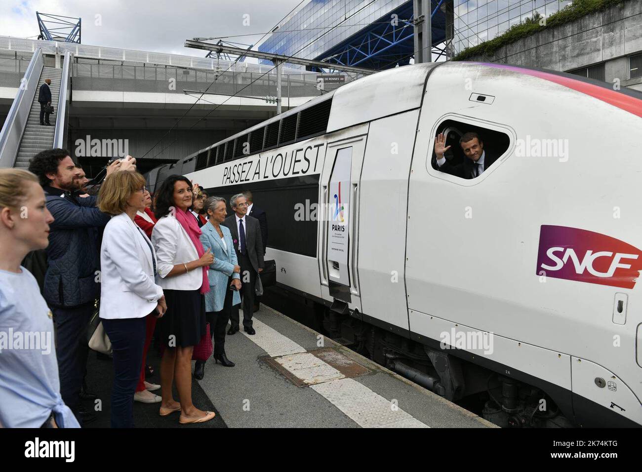 Inauguration of the high speed train for french brittany by president ...