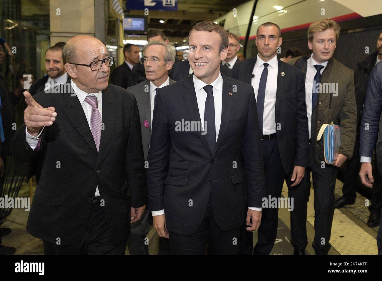 Inauguration of the high speed train for french brittany by president ...