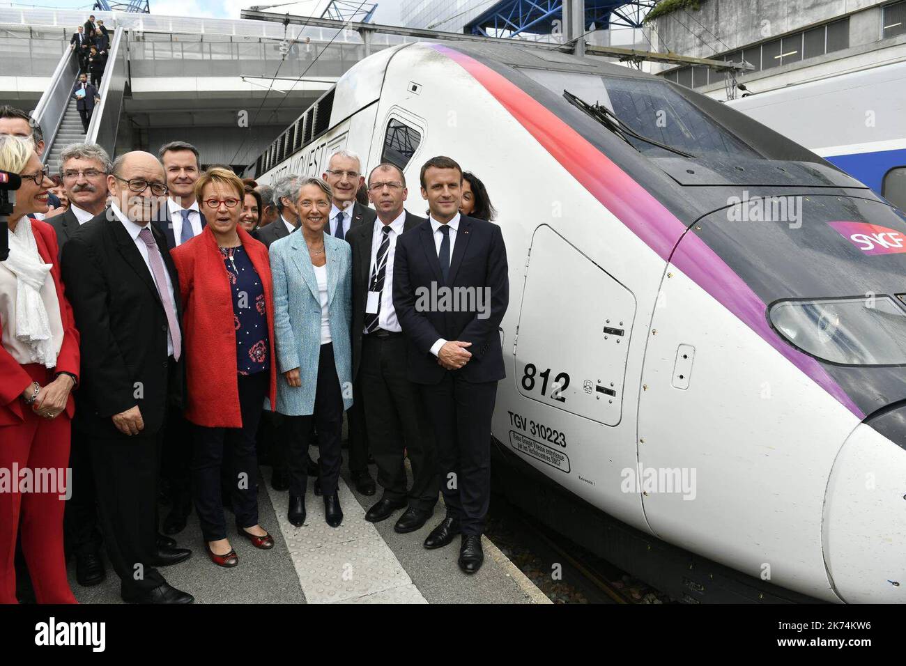 Inauguration of the high speed train for french brittany by president ...