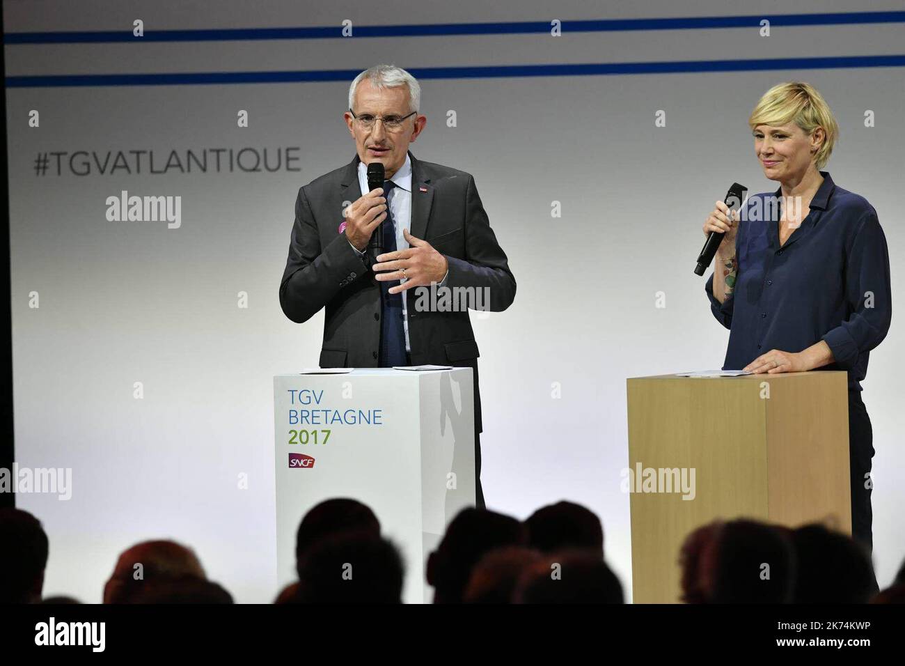 Inauguration of the high speed train for french brittany by president ...