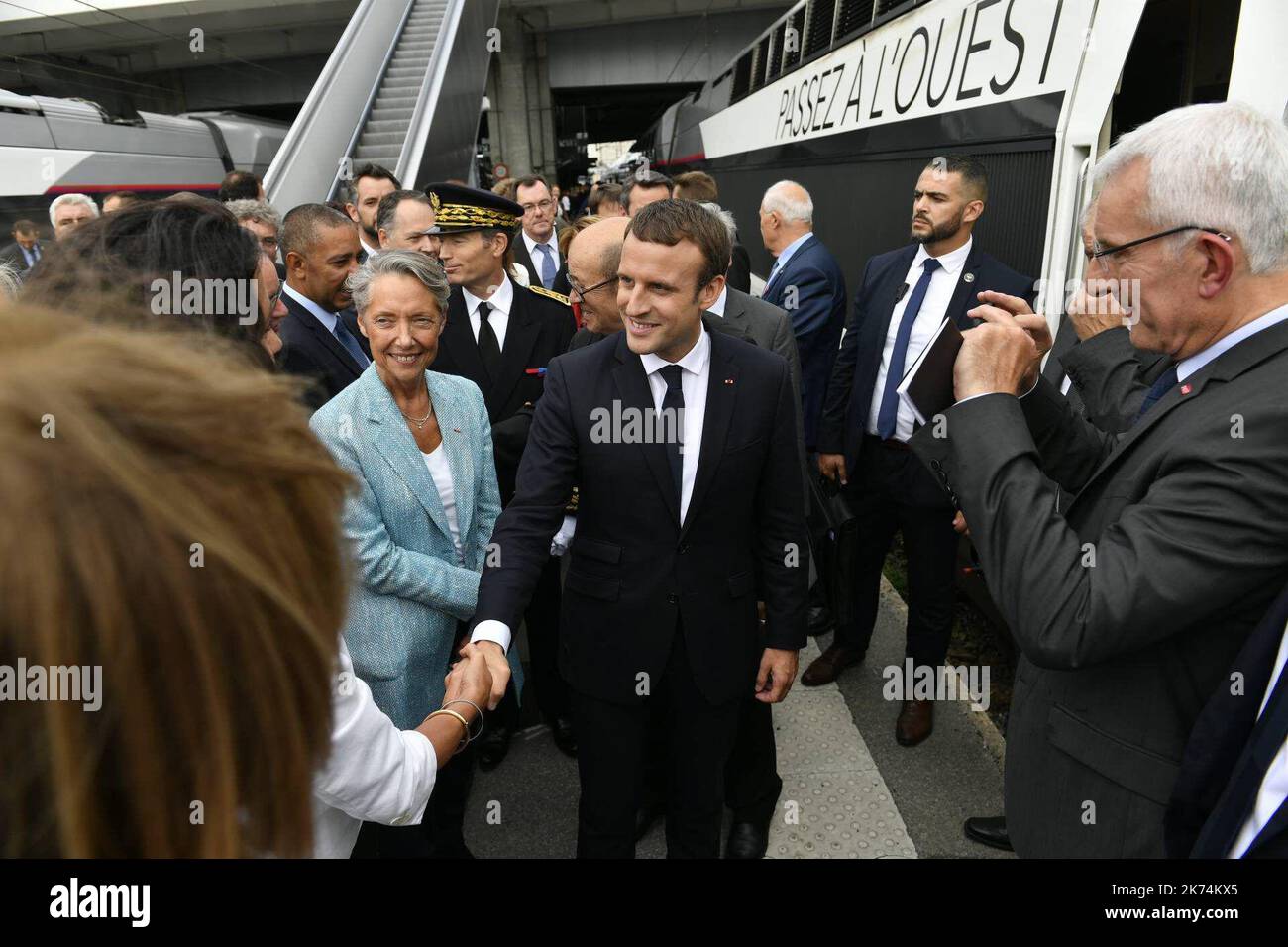 Inauguration of the high speed train for french brittany by president ...