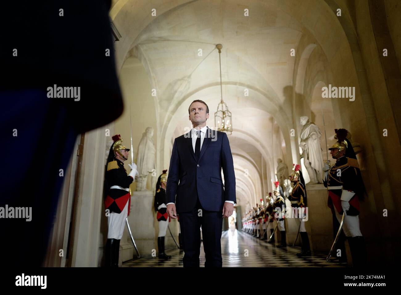 Congress of the Parliament at the Chateau de Versailles Emmanuel Macron ...