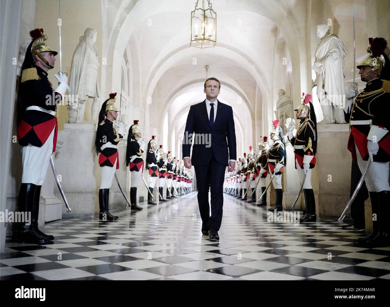 Congress of the Parliament at the Chateau de Versailles Emmanuel Macron ...