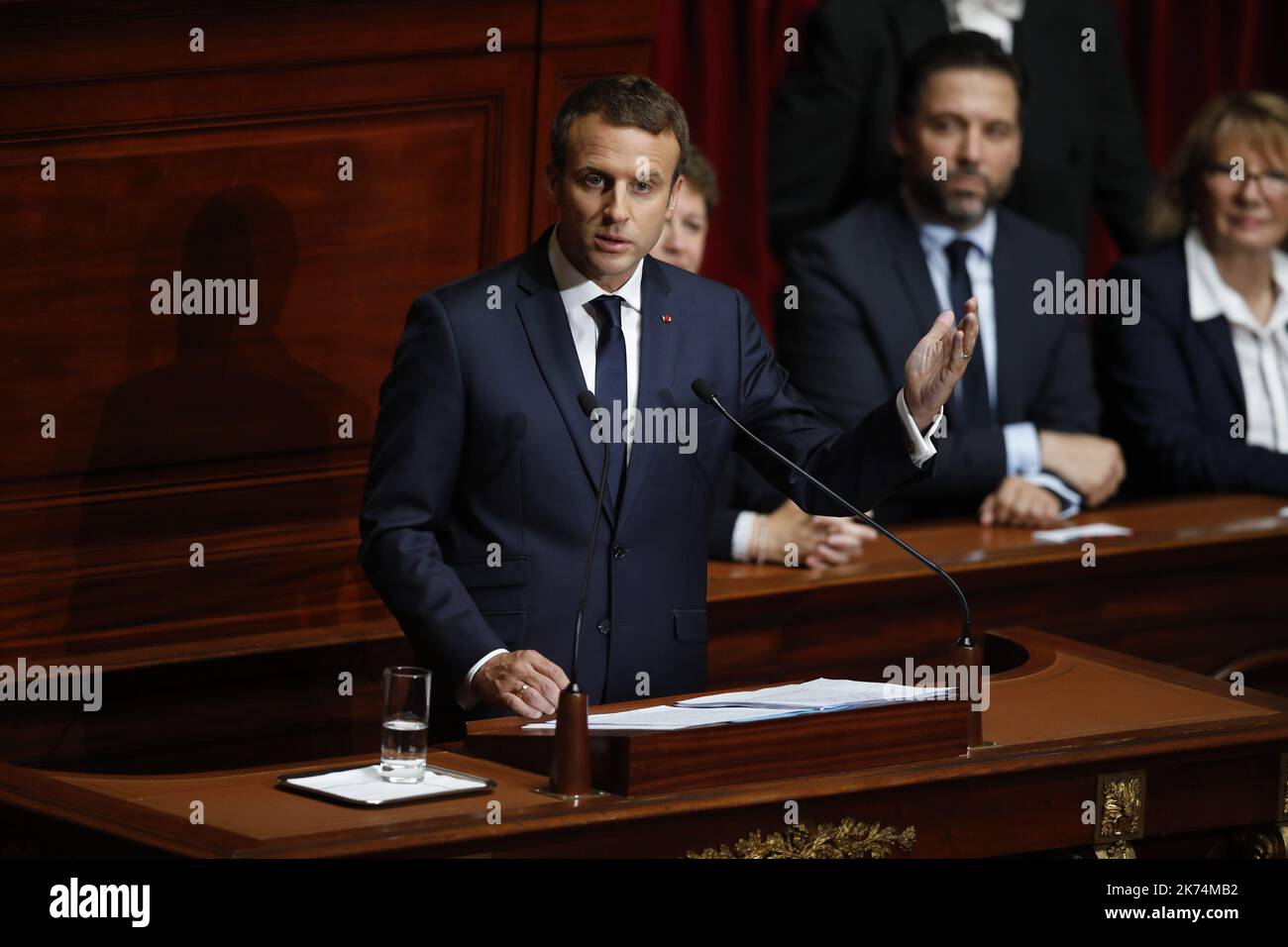 French President Emmanuel Macron convened the Congress in Versailles to ...
