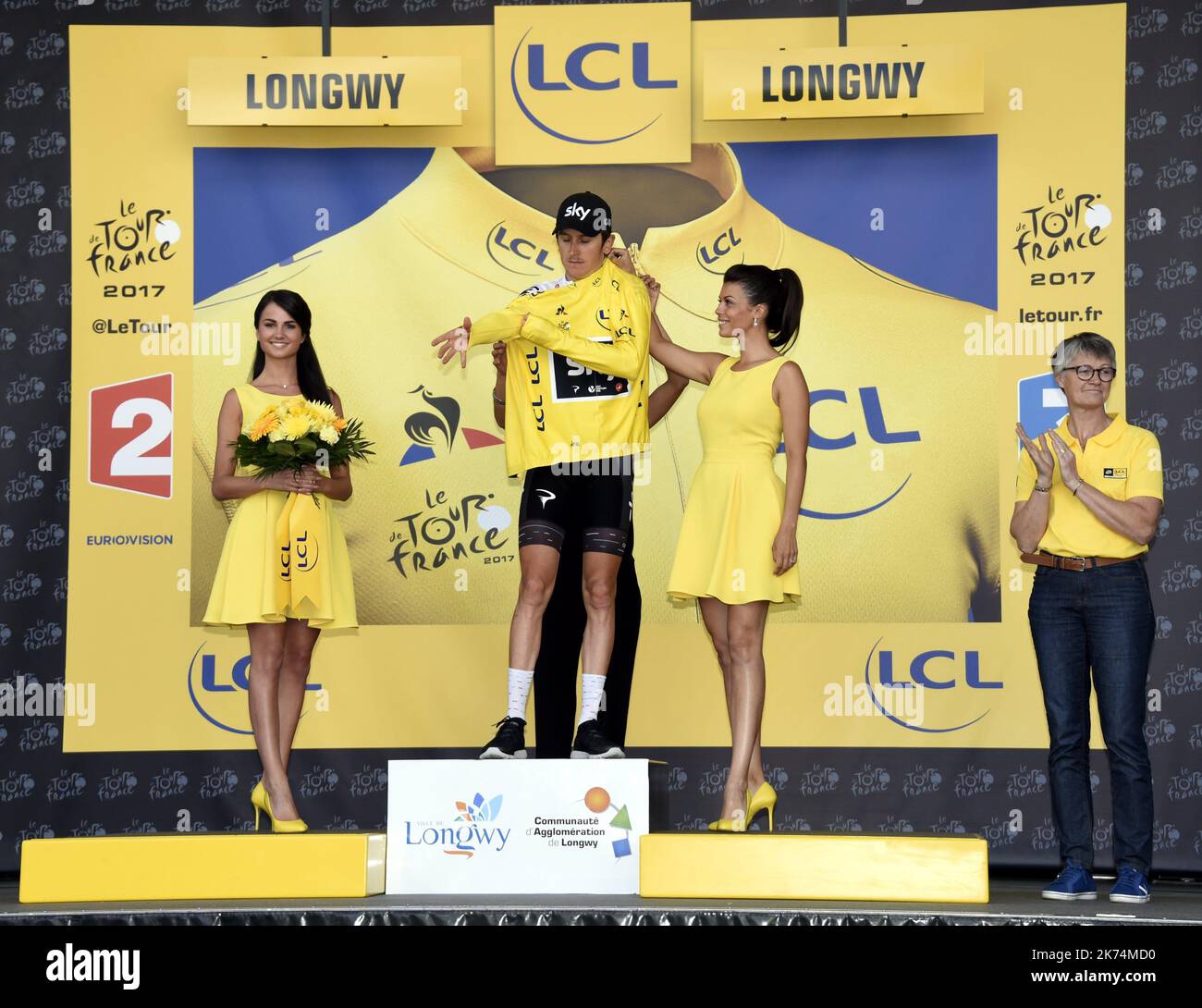 Thomas GERAINT conserve son maillot Jaune. PHOTO Alexandre MARCHI Stock ...