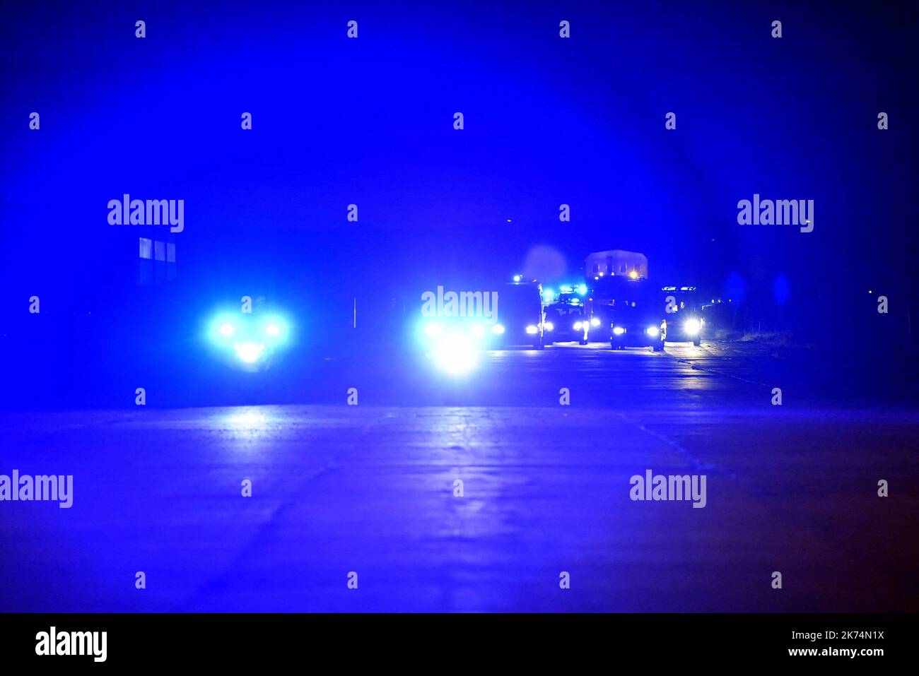 Mobile gendarmes and CRS are deployed throughout Cotentin last night to ...
