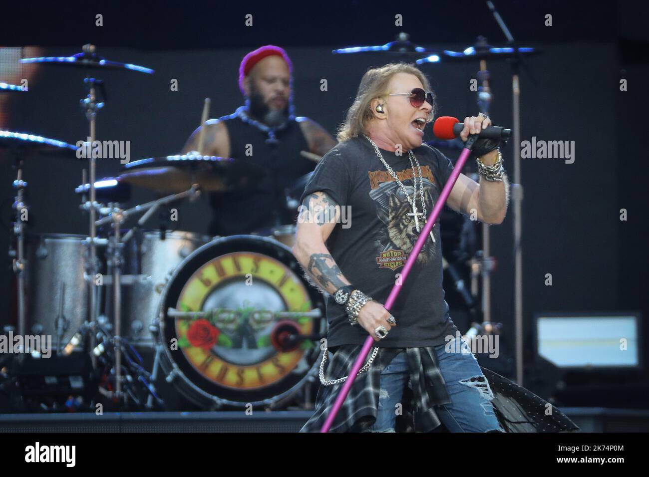Guns N' Roses performing on stage in Paris on July 7ht, 2017 Stock ...