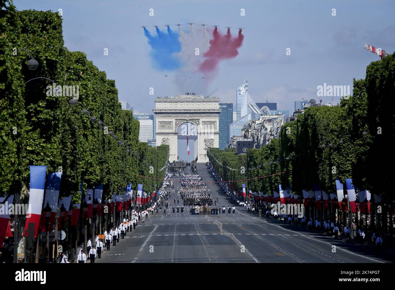 Annual Bastille Day military parade on the Champs-Elysees avenue in ...