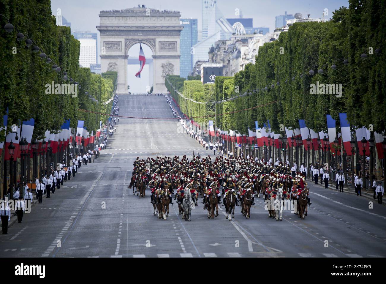 Annual Bastille Day military parade on the Champs-Elysees avenue in ...
