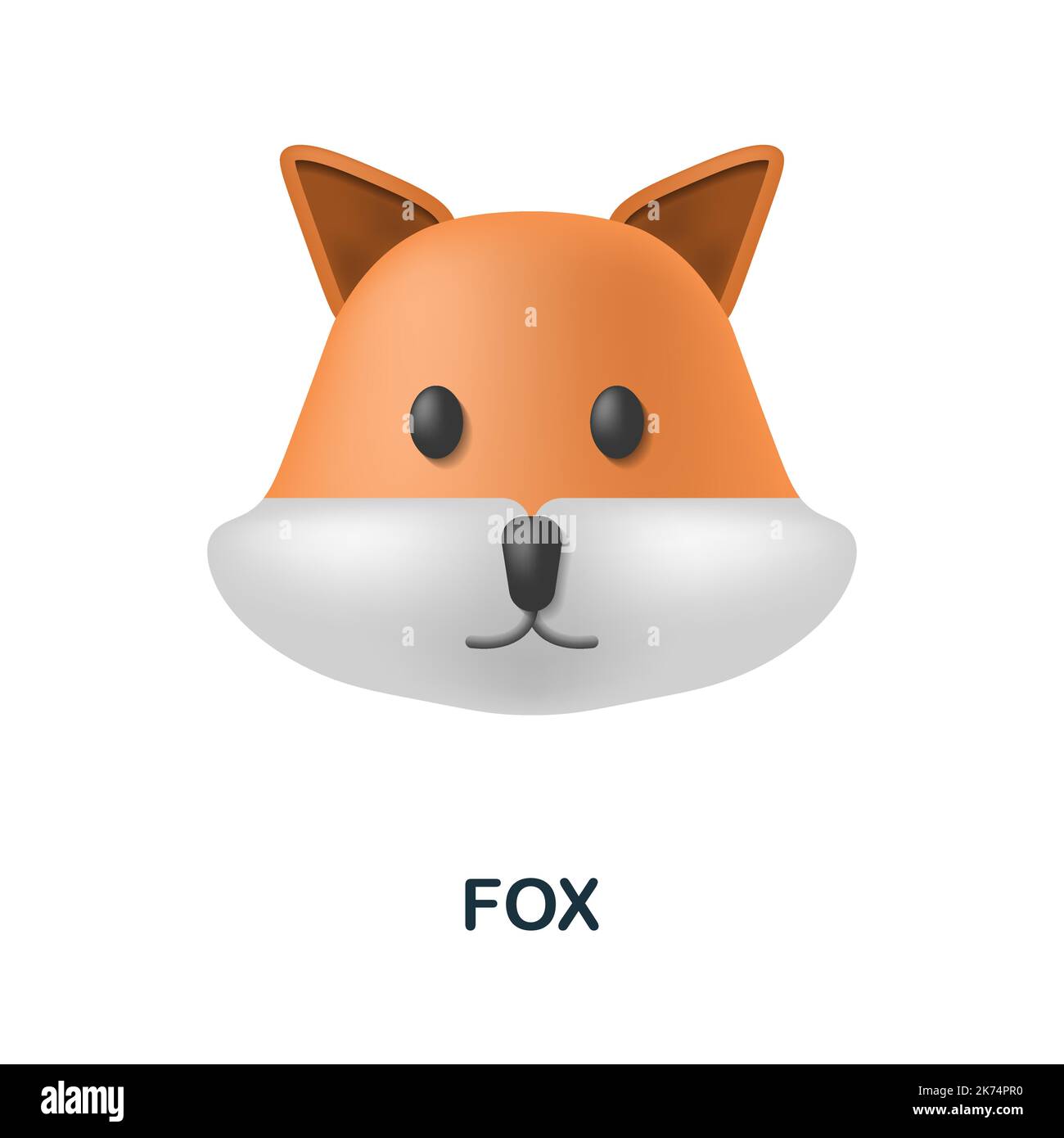Fox icon. 3d illustration from animal head collection. Creative Fox 3d ...