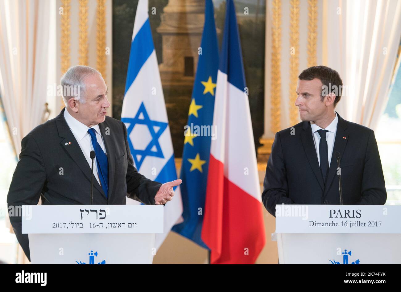 French President Emmanuel Macron receives Israeli Prime Minister ...