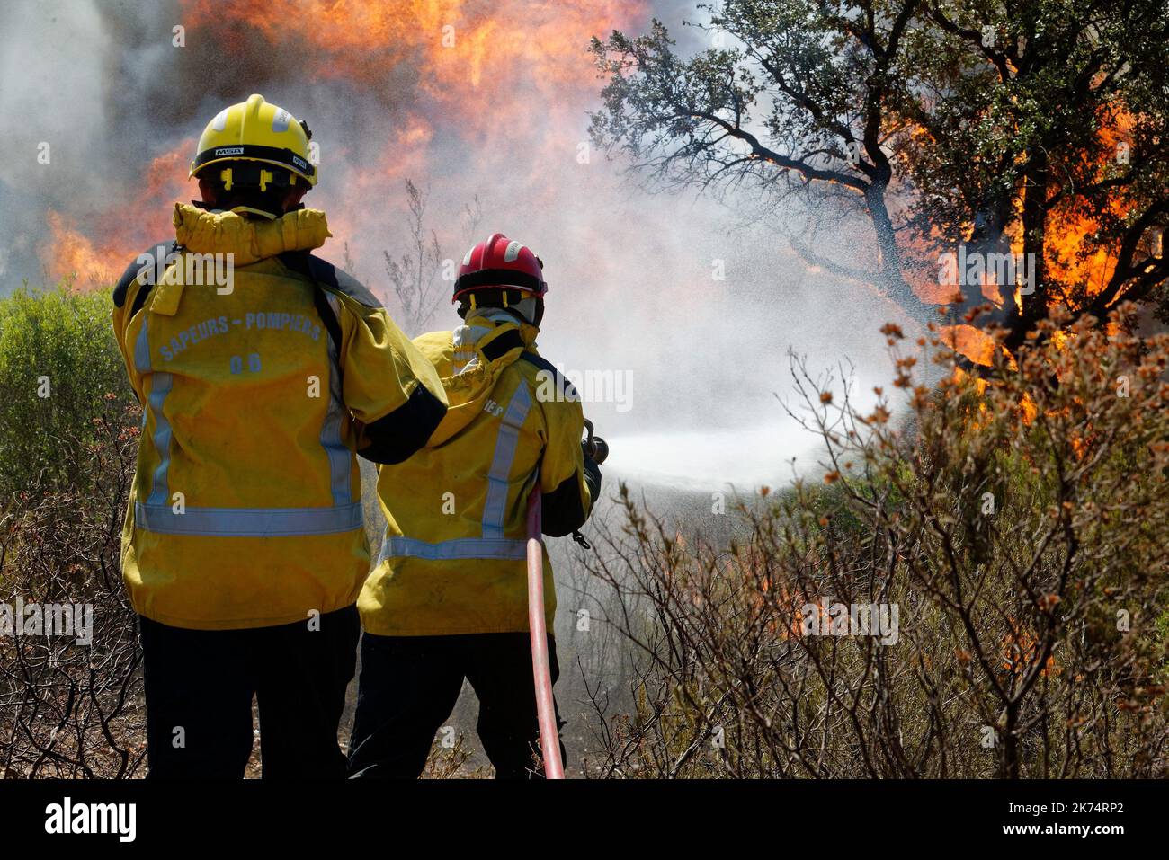 Ten thousand flee raging wildfires in southern France Here at Bormes ...
