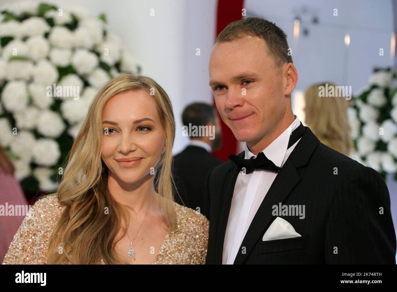 Christopher Froome et sa femme. ©C DODERGNY Monaco, July 28th 2017 ...