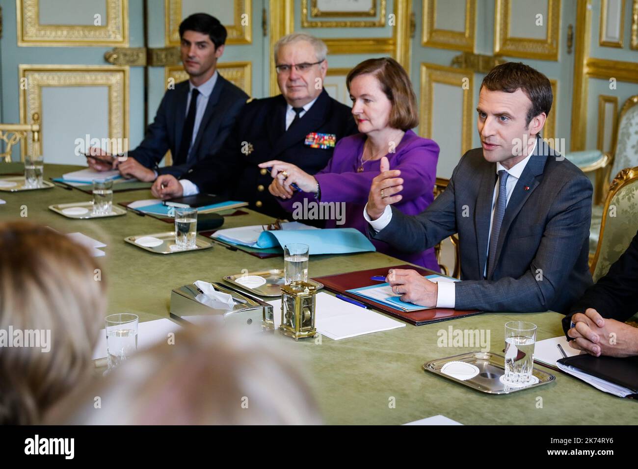 French President Emmanuel Macron receives Swedish Prime Minister at the ...