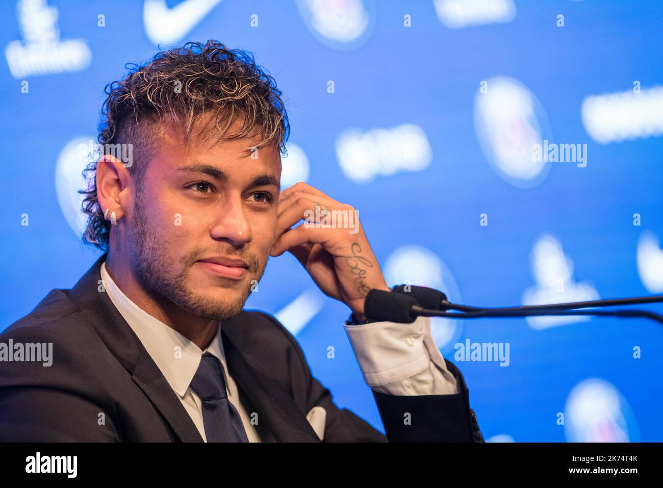 Press conference of the former Barcelona player, Neymar Jr, following ...